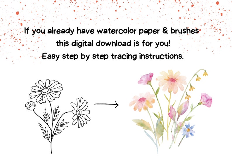 Trace & Paint Flowers, Coloring Pages, Flower Watercolor Kit ...