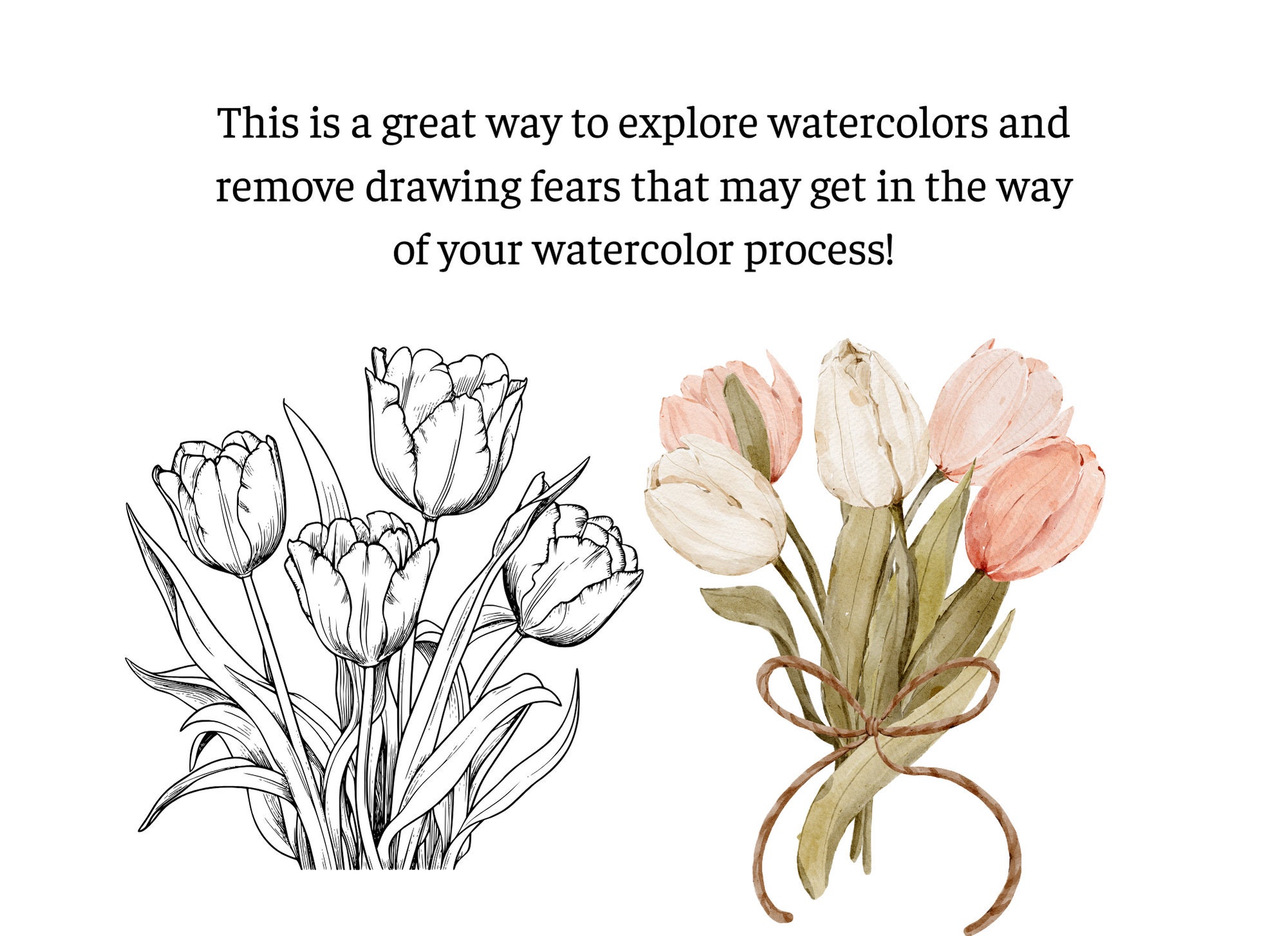 Trace & Paint Flowers, Coloring Pages, Flower Watercolor Kit ...
