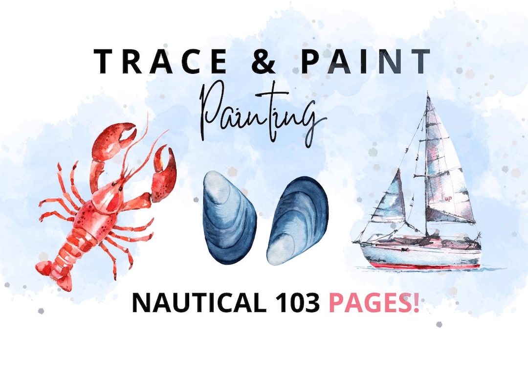 Trace & Paint Nautical, Color Palettes, Sailboat Watercolor Kit ...