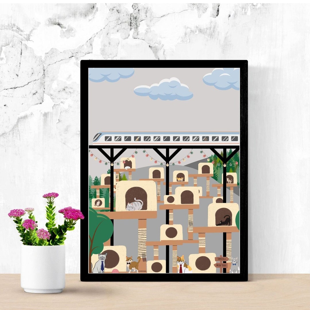 Cat Art Gift Her, Cat Art Print Instant Download, Business Cat Art ...