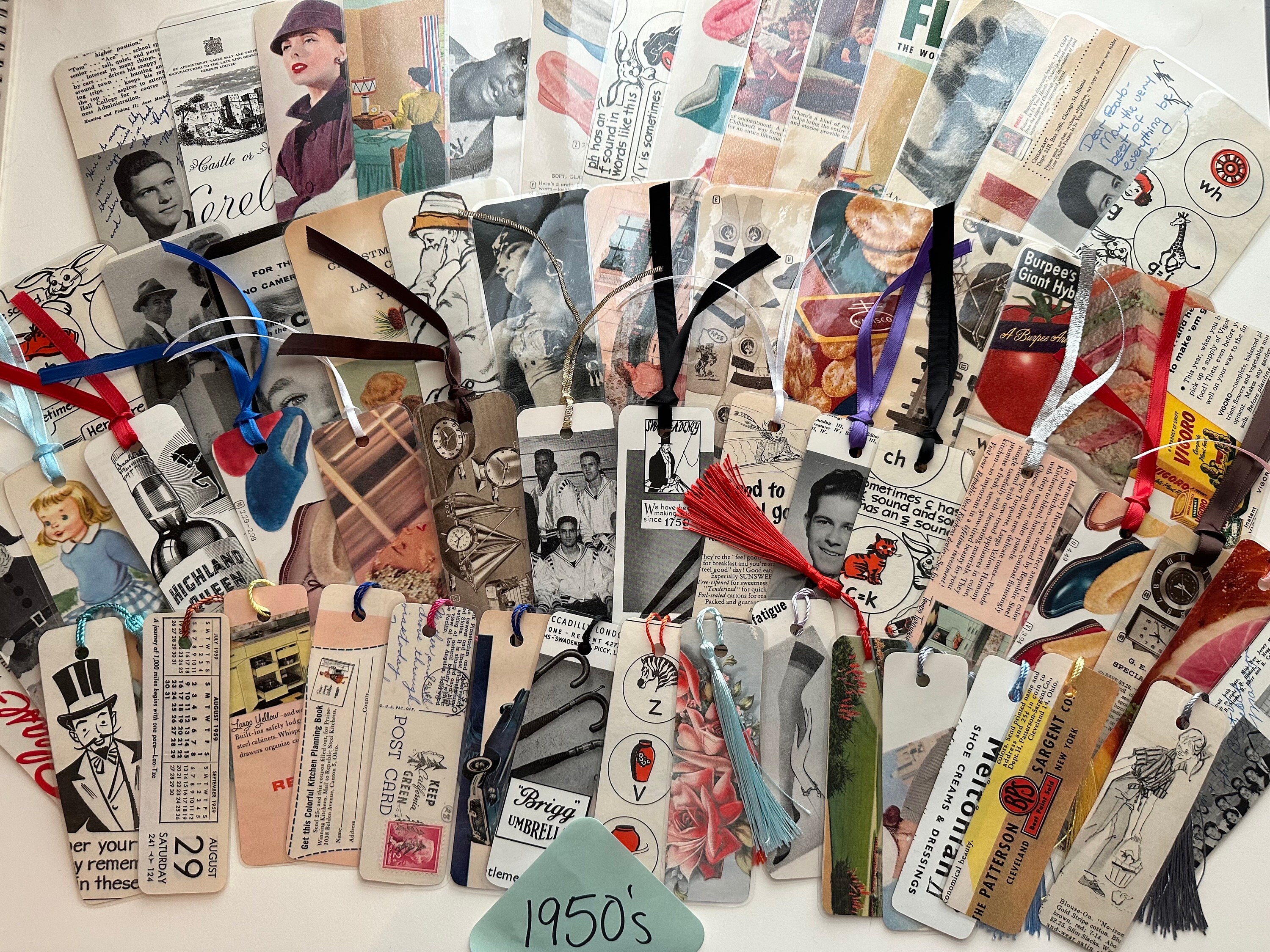 Handmade Bookmarks-pack of 3-made of Authentic Vintage Period Papers ...