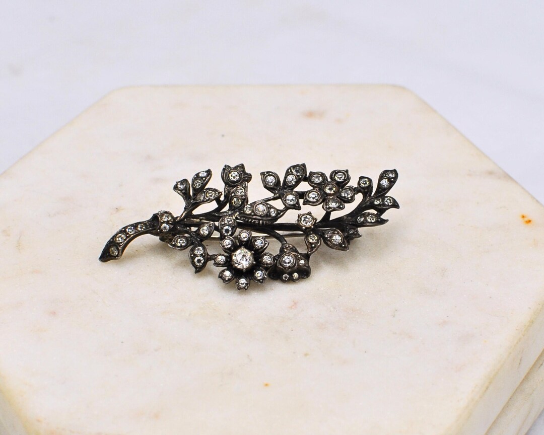 Vintage 935 Silver and White Stone Brooch - Swedish 1930's Continental ...