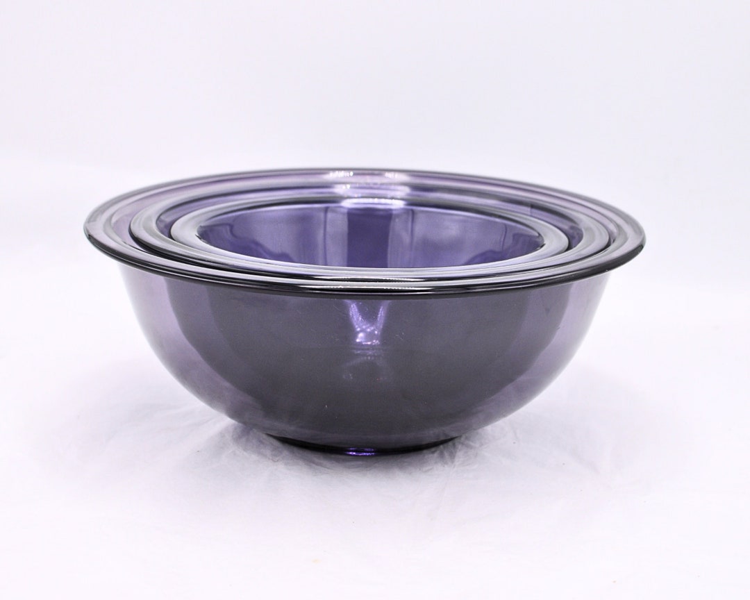 Set of 3 Amethyst Purple Pyrex Nesting Bowls - Vintage 1980s Pyrex ...