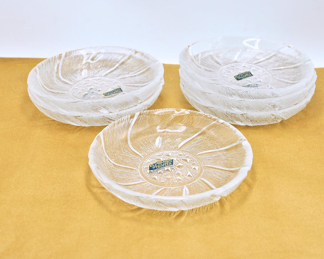 Lead Crystal Plates With Flower Pattern - Violetta Made in Poland 24% ...