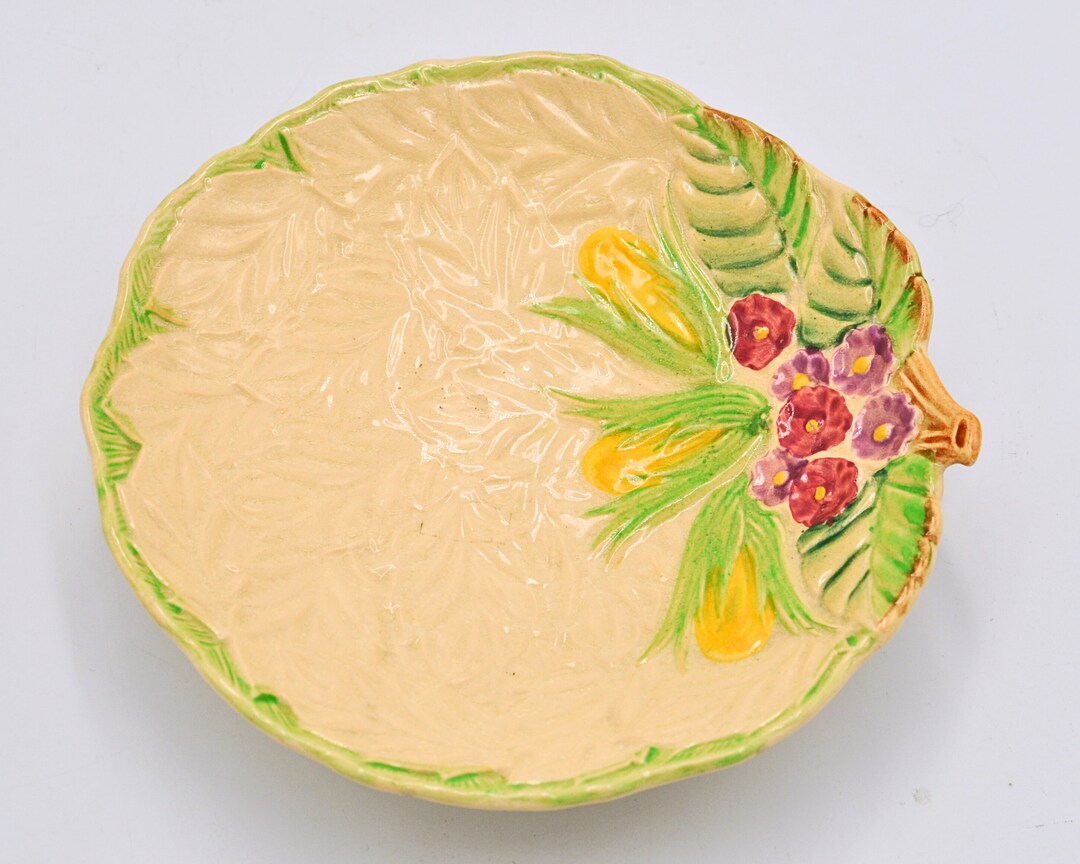 Wade Health Bowl 1930's Textured Corn and Floral Pattern Embossed Hand ...
