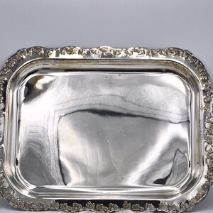 Vintage Silver Plated Rectangular Silver Tray With Repousse Grapes ...
