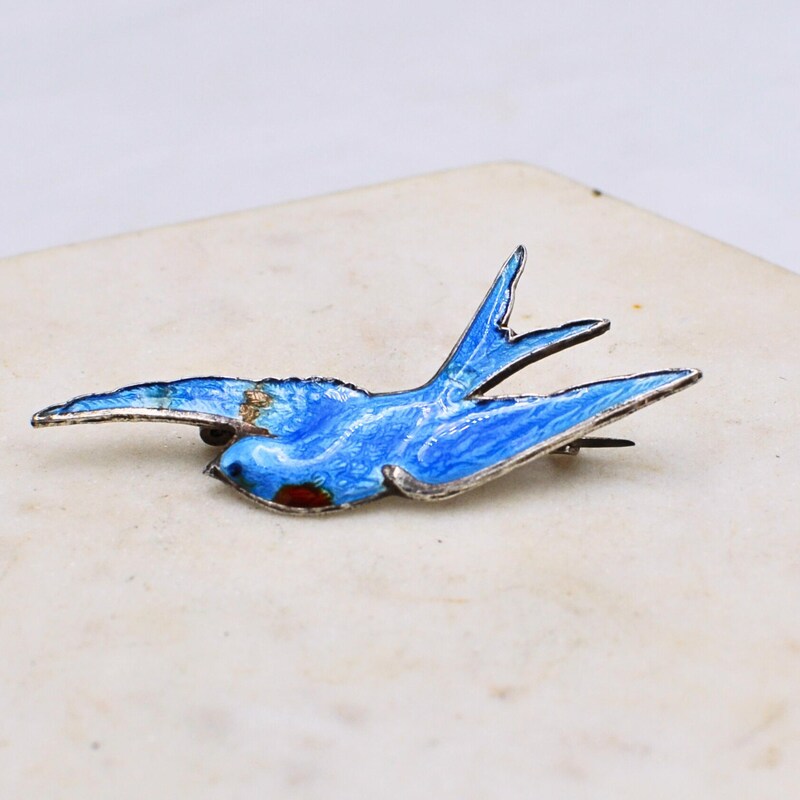 Bluebird Brooch - Etsy