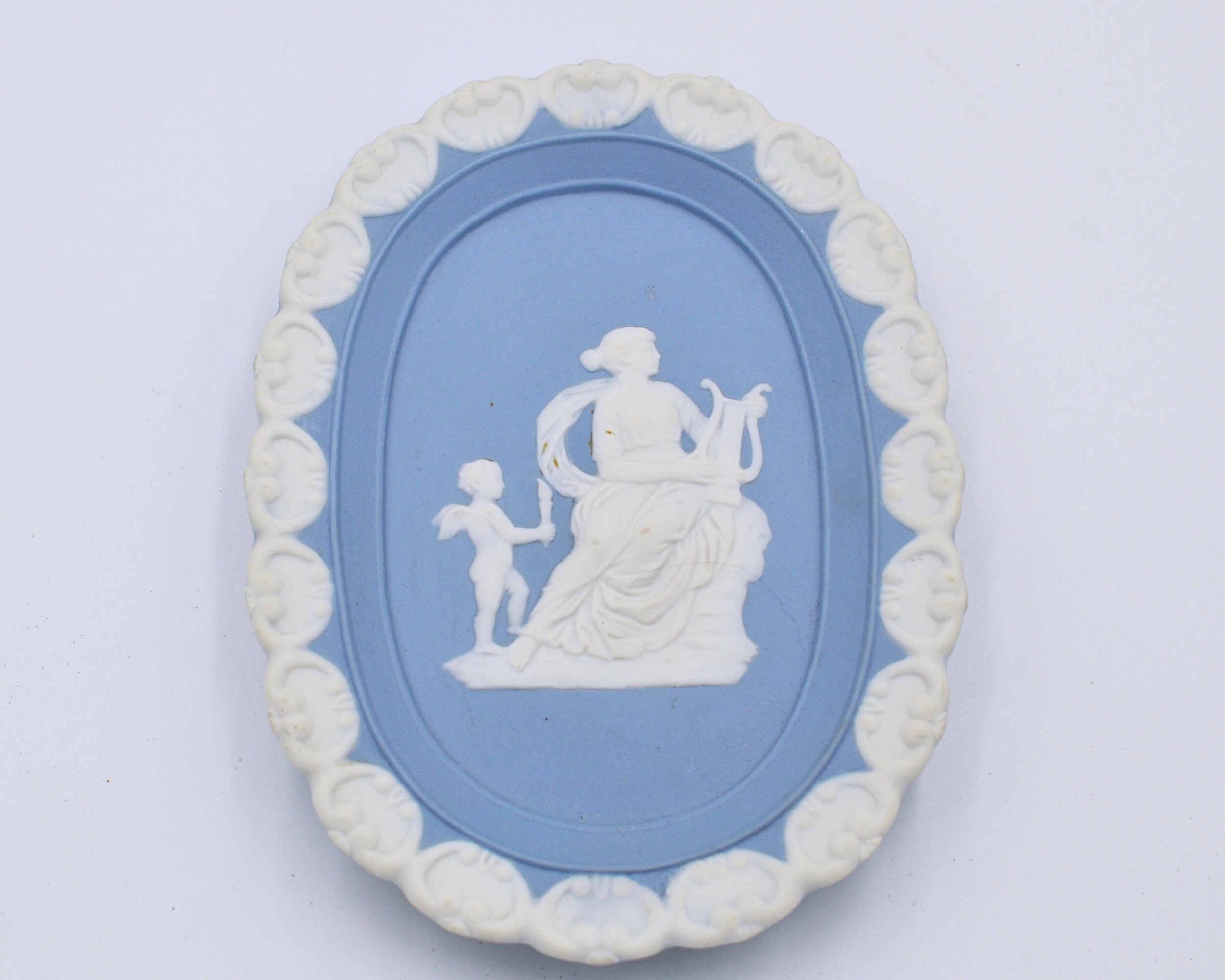 Antique German Blue Jasperware Wall Plate Schafer Vater - Etsy