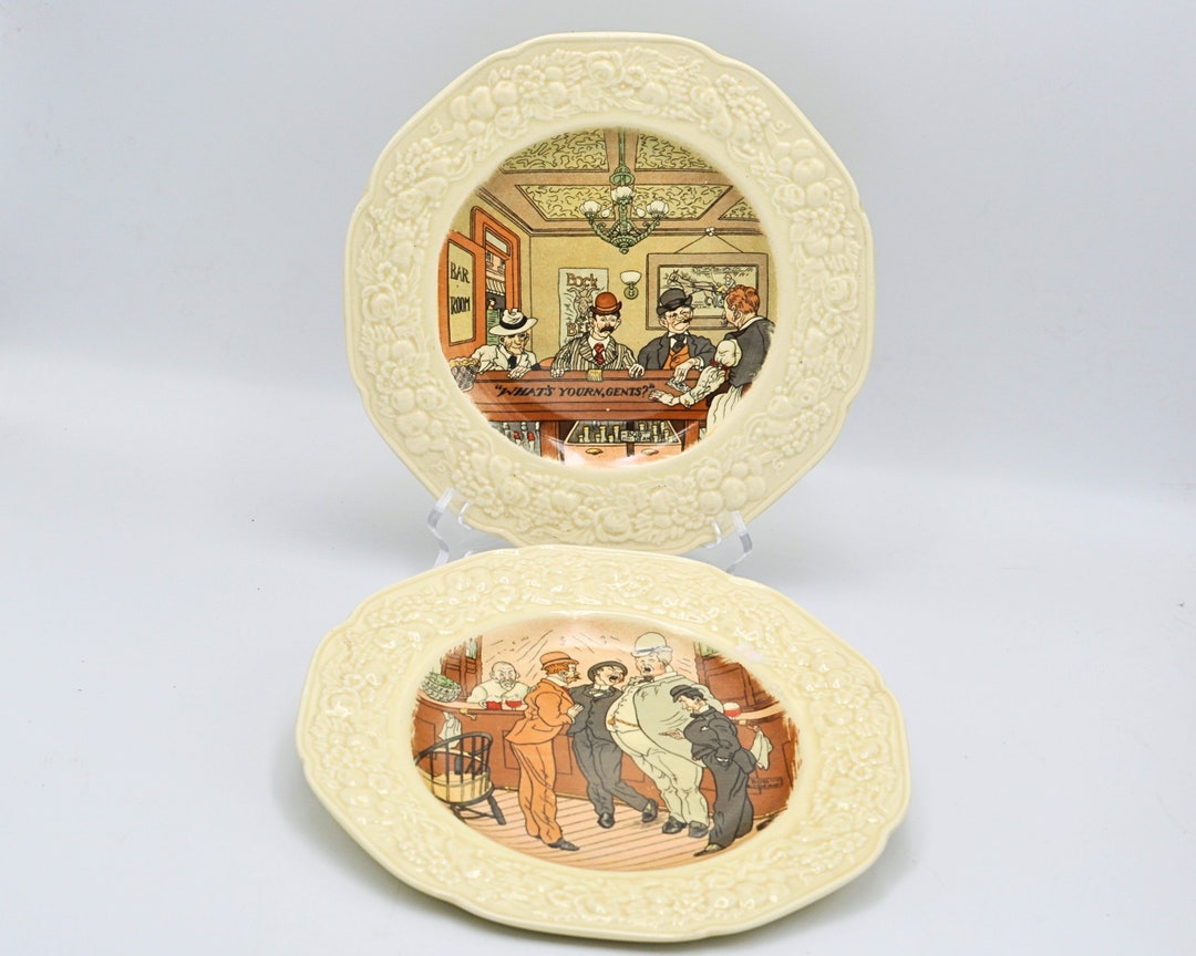 Crown Ducal Plates Bob Dean Cartoon Pub Scenes: Harmony, What's Yourn ...