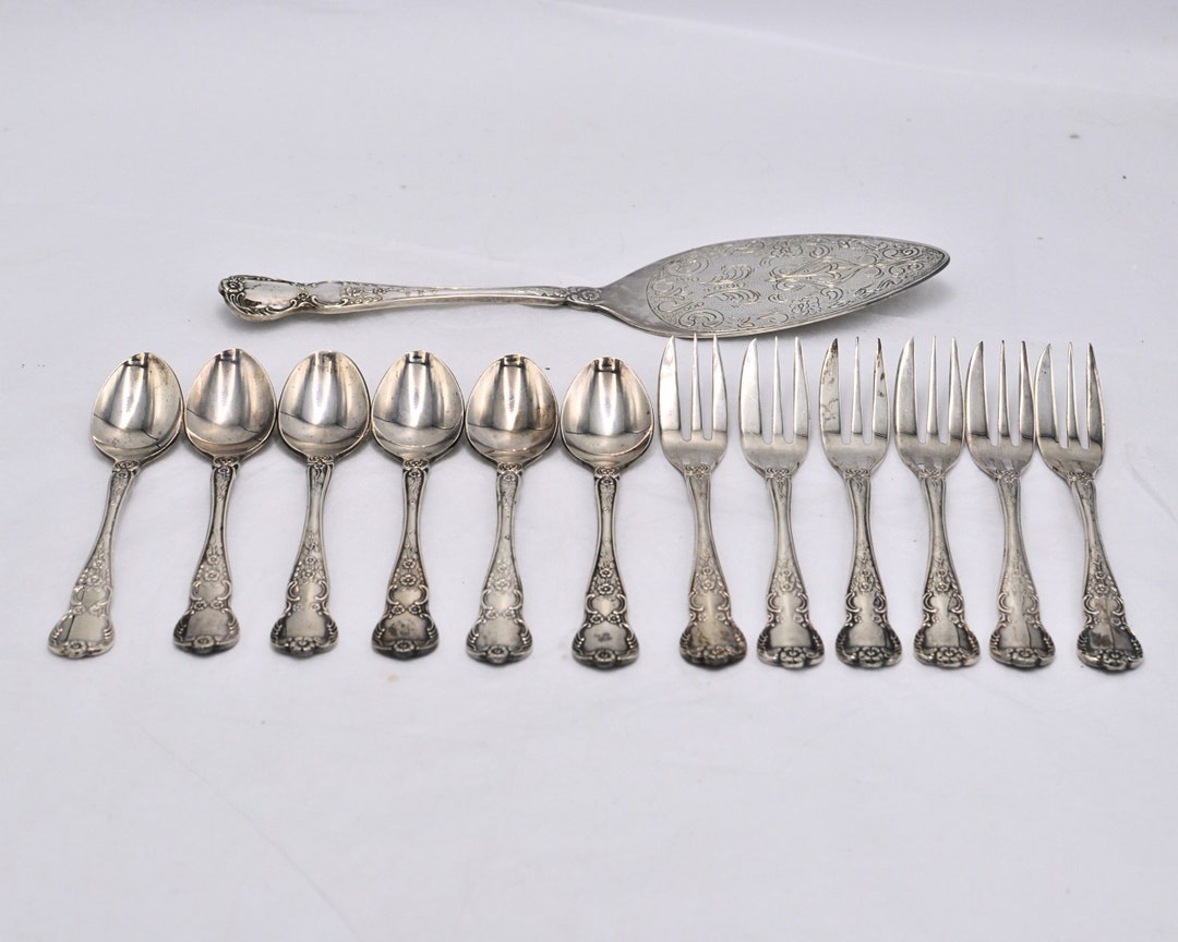 Rodd Camille Silver Plate Dessert Cake Set - Cake Forks, Teaspoons ...