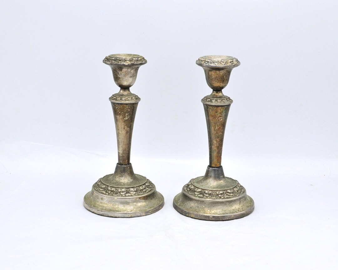 Vintage Silver Plate Candlestick Holders - Ianthe England - Etsy