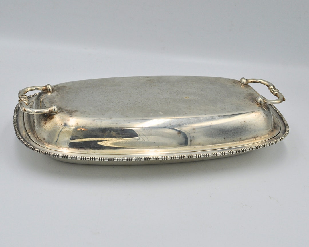 Long Vintage Silver Plate Serving Dish With Lid - Renown A1 Quality ...