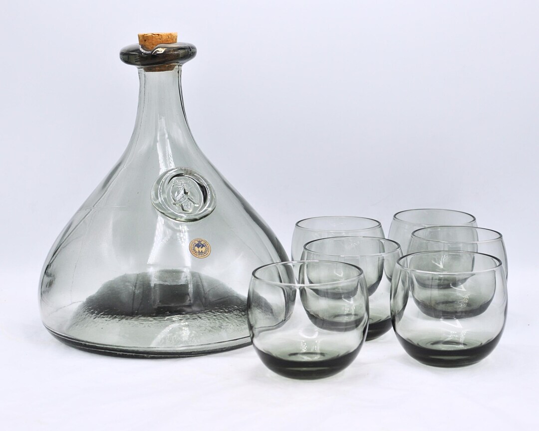 Mid-century Danish Holmegaard Viking Decanter Carafe With 6 Glasses ...
