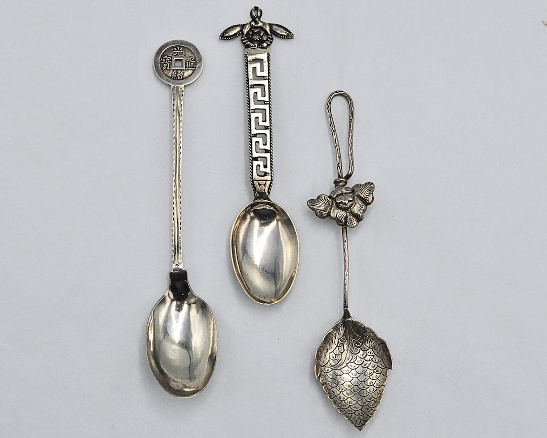 Vintage Silver Teaspoons 835 Silver Souvenir Spoons Chinese Greek Dutch ...