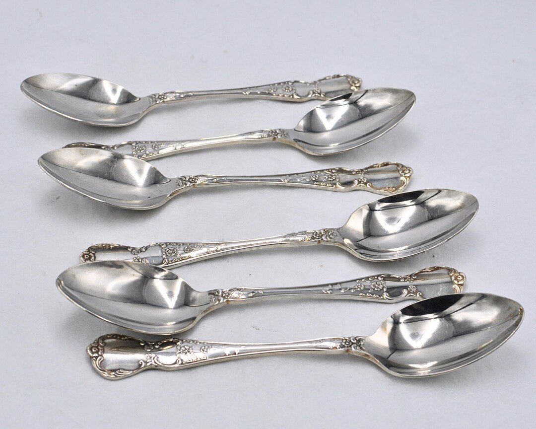 Vintage Silver Plate Table Spoons - Set of 6 Rodd Camille Silver Plated ...