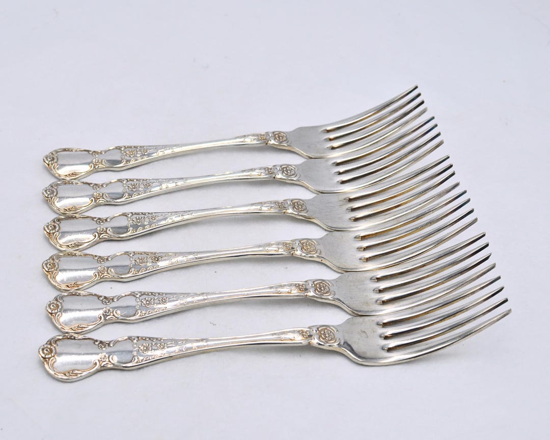 Vintage Silver Plate Large Forks - Set of 6 Rodd Camille Silver Plated ...