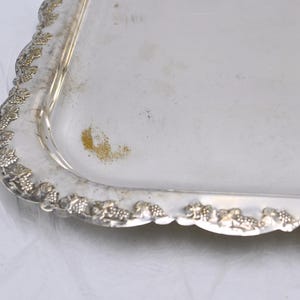 Vintage Silver Plated Rectangular Silver Tray With Repousse Grapes ...
