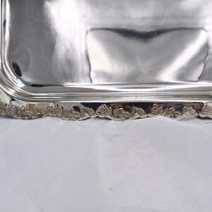 Vintage Silver Plated Rectangular Silver Tray With Repousse Grapes ...