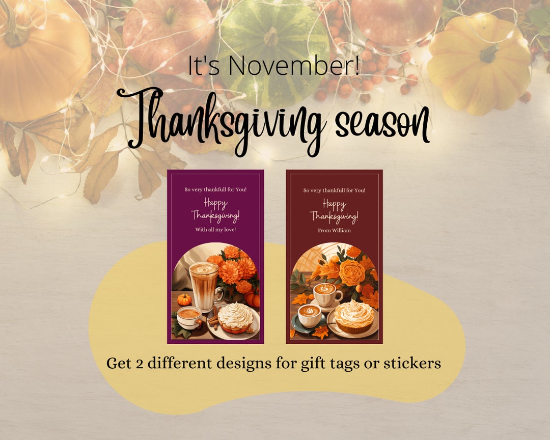 Thanksgiving Printable Gift Tags, Fall Thankful Gift Tags - Etsy