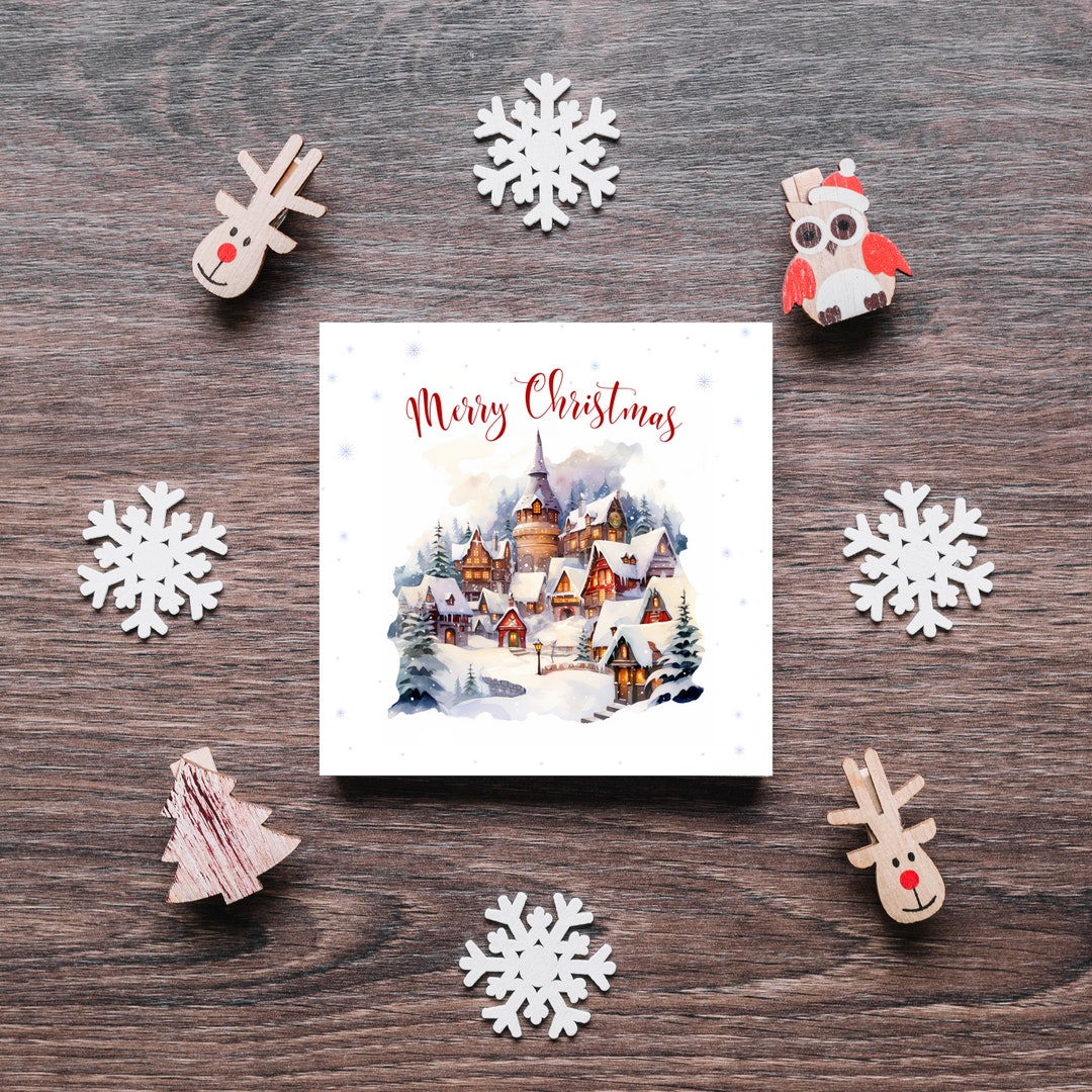 Christmas Greeting Cards, Printable Digital Holiday Greeting Cards - Etsy