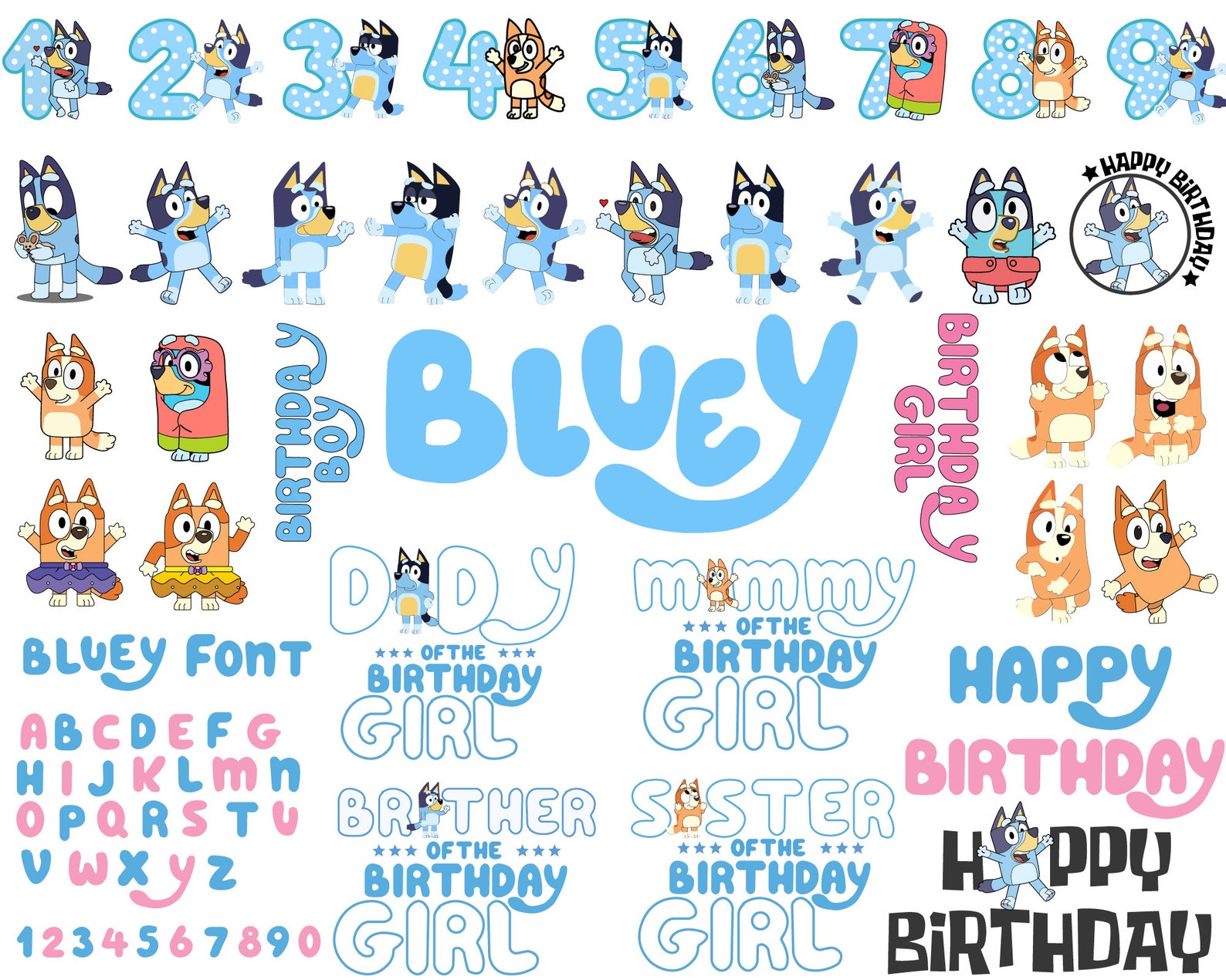 Bluey, Bluey Svg, Bluey Birthday, Bluey Stickers, Bluey Birthday Shirt ...