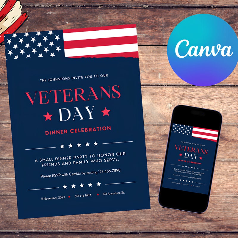Veterans Day Invitations - Etsy