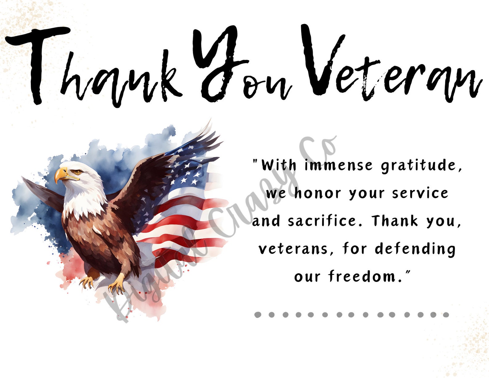 Thank You Veteran Card: Printable Veterans Day Card (PDF) - Etsy