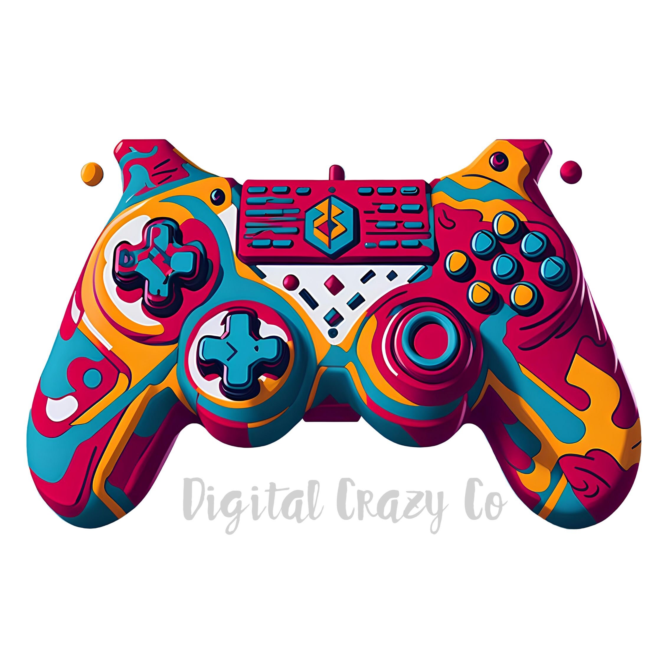 Watercolor Game Controller Clipart – Gaming PNG Graphics (digital ...