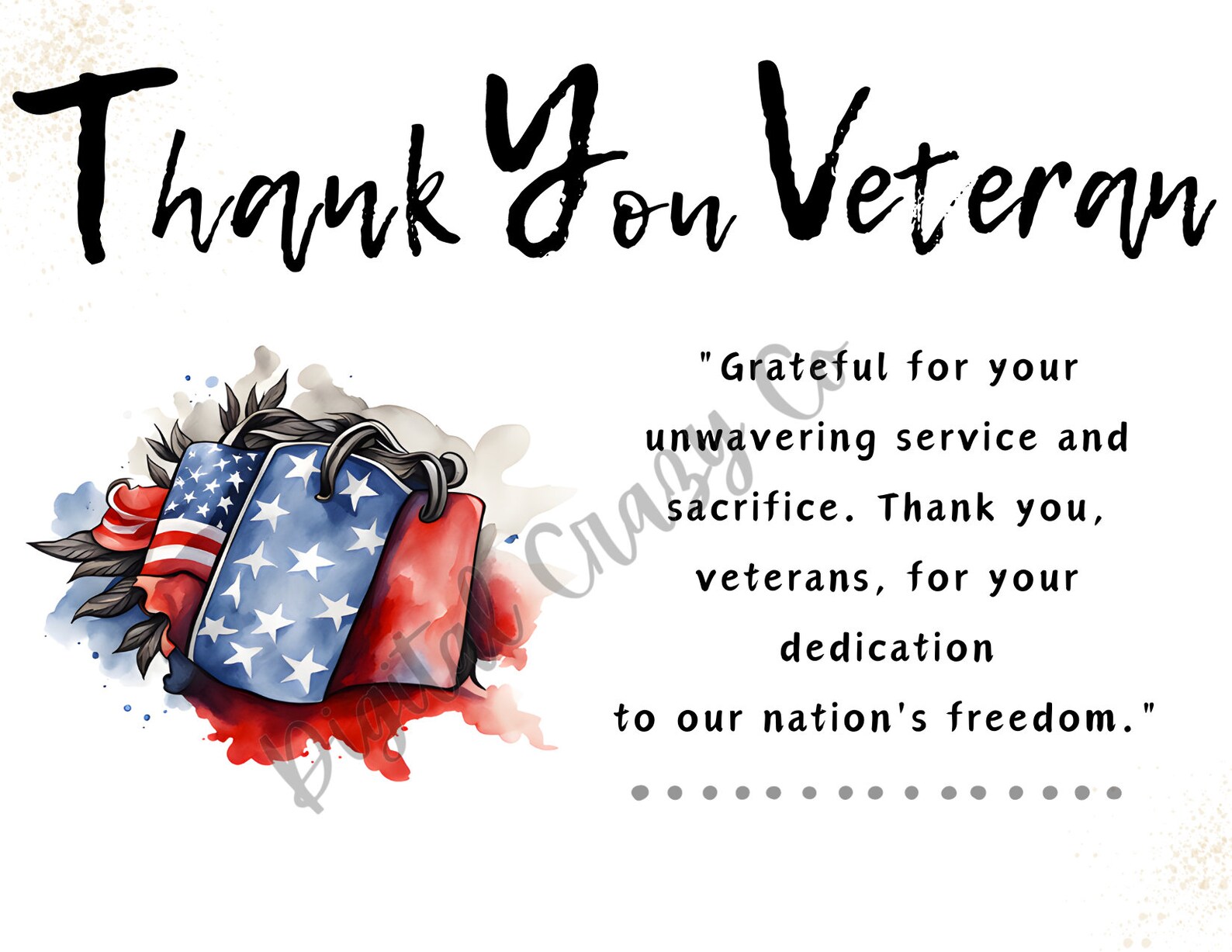 Thank You Veteran Card: Printable Veterans Day Card (PDF) - Etsy