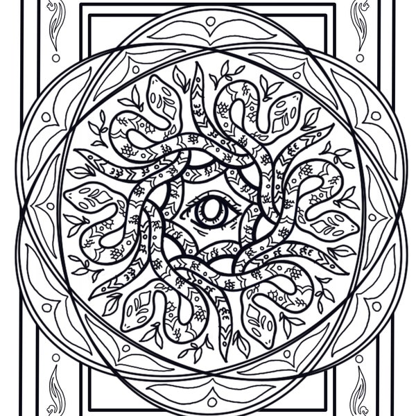 Medusa Coloring Pages - Etsy
