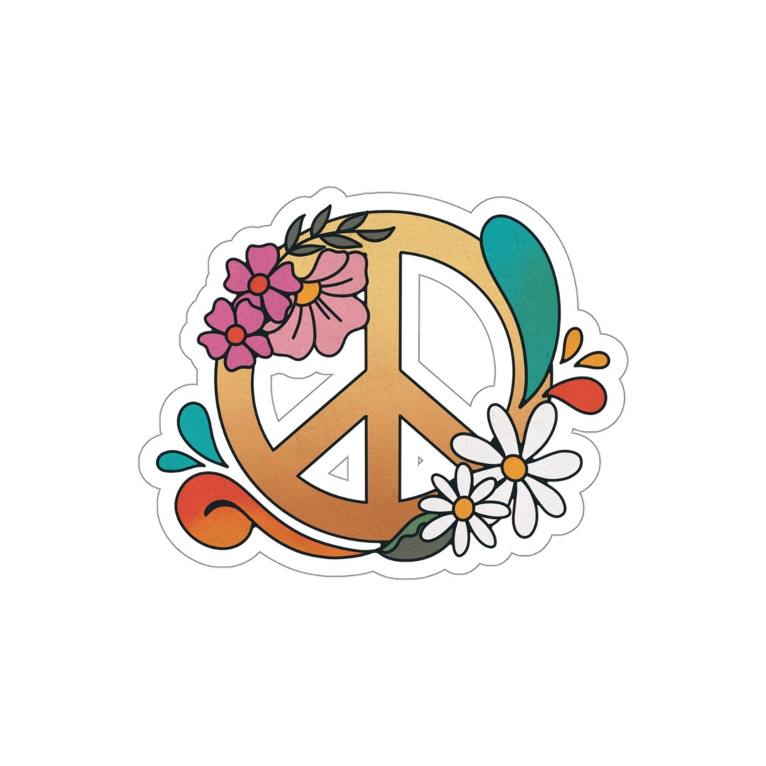 Groovy Peace Sign Sticker - Etsy