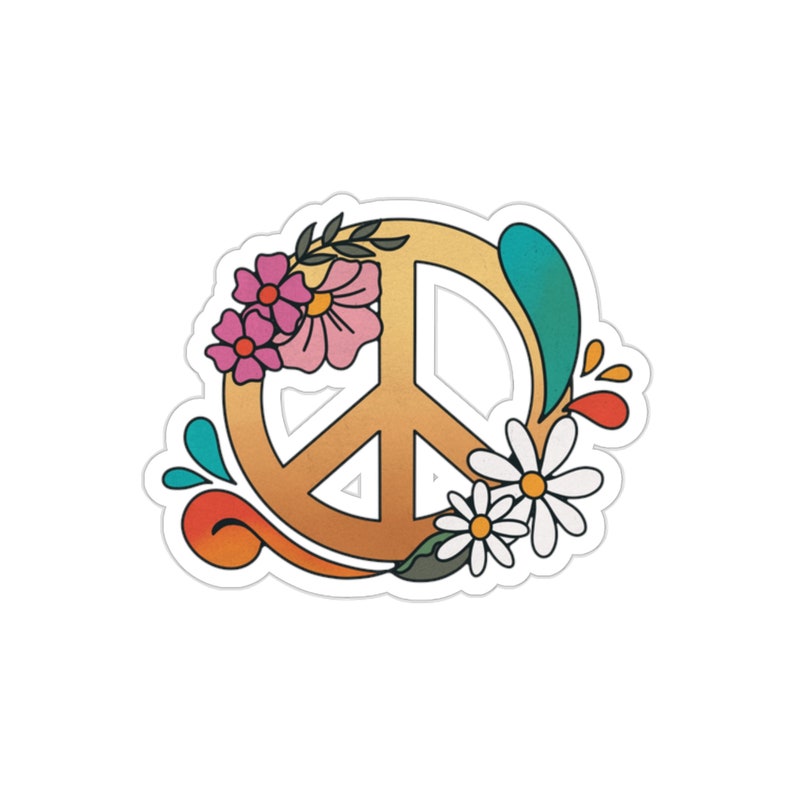 Groovy Peace Sign Sticker - Etsy