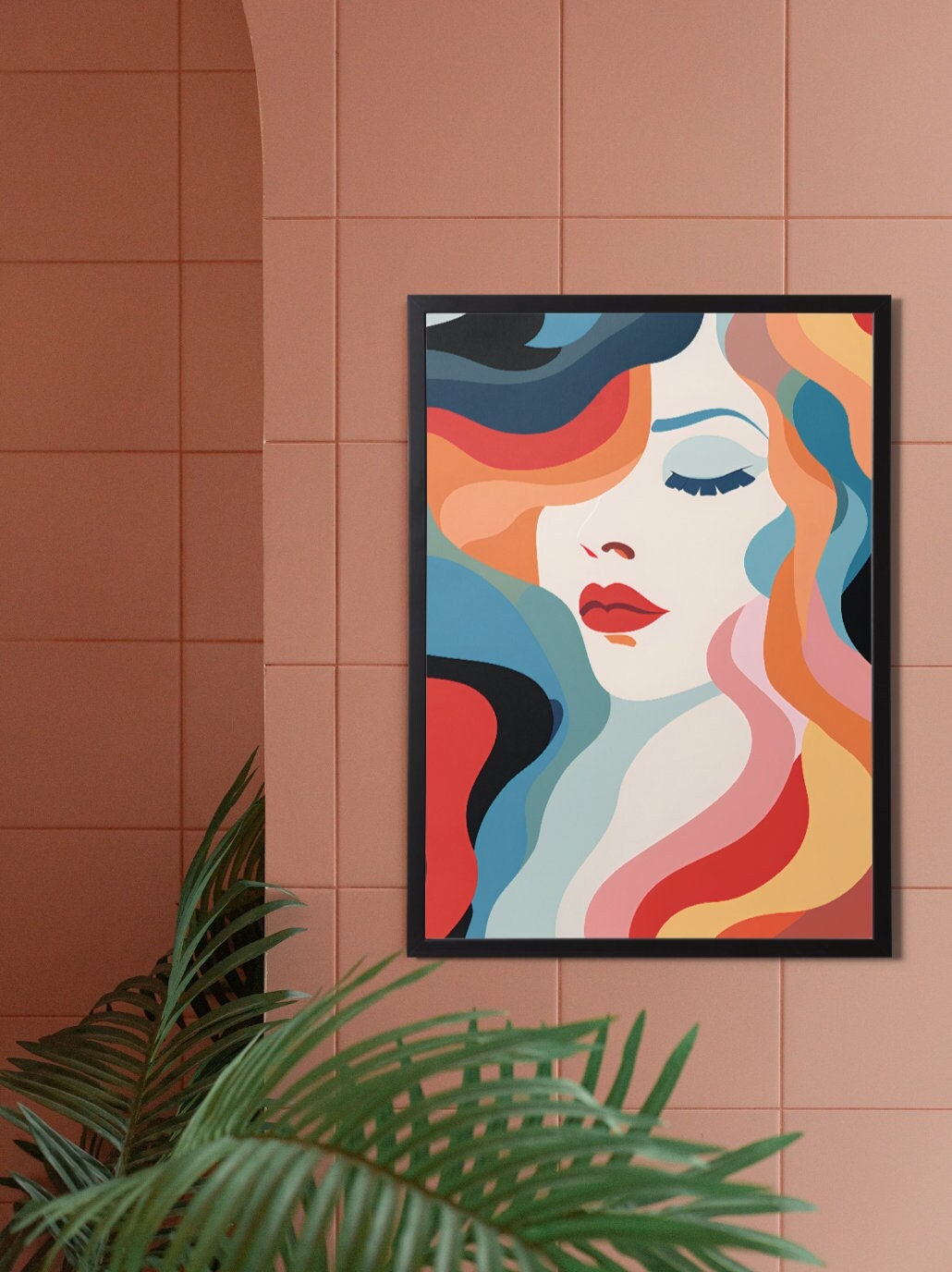 Elanor Retro Art Print Vintage Poster Woman Face Line Art - Etsy