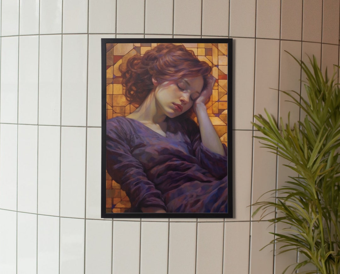 Amber Dreaming Girl Portrait Printable Digital Painting - Etsy