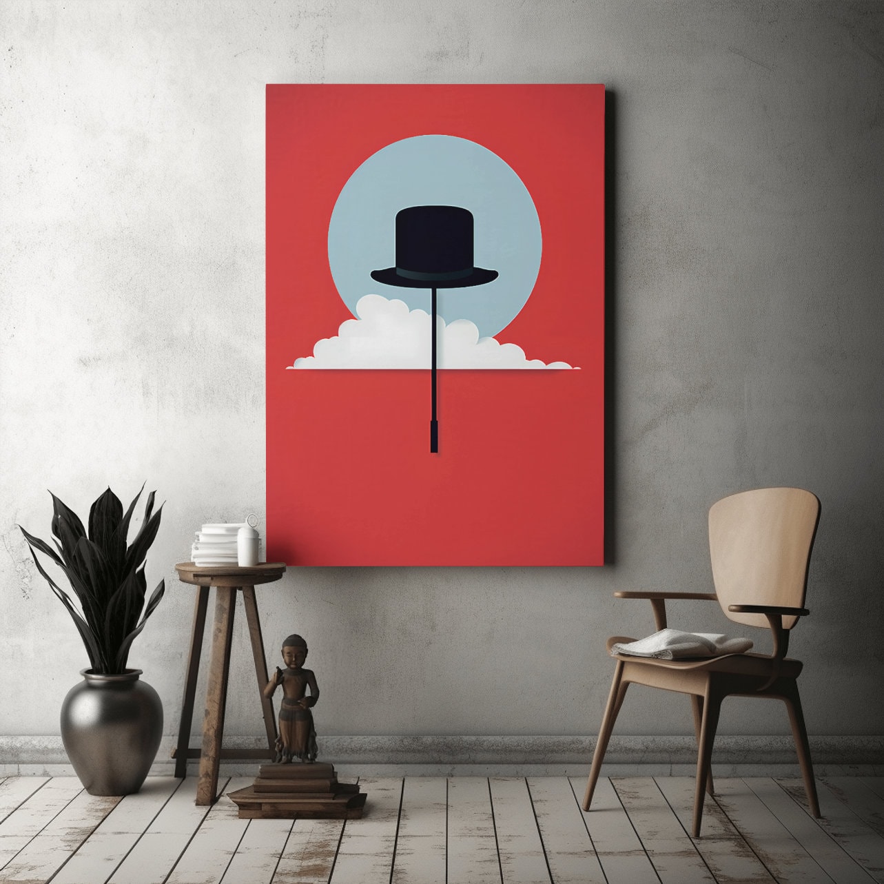 Rene Magritte Inspired Vector Poster, Printable Digital Painting ...