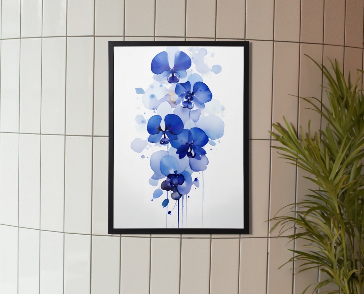Watercolor Blue Orchid Print, Digital Painting, Indigo Orchid - Etsy