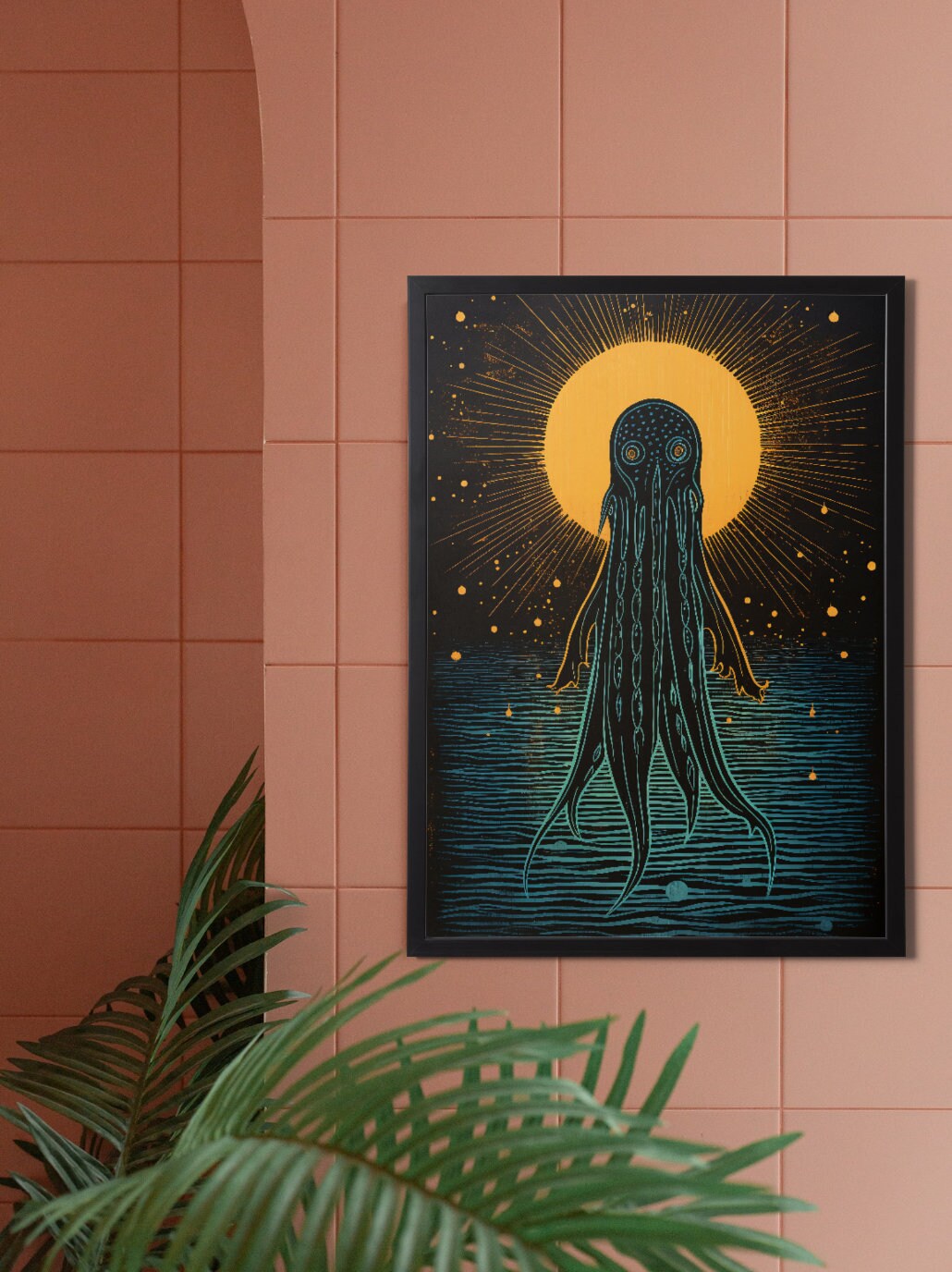 Lumino Bioluminescent Squid Print, Digital Painting, Deep Sea Creature ...