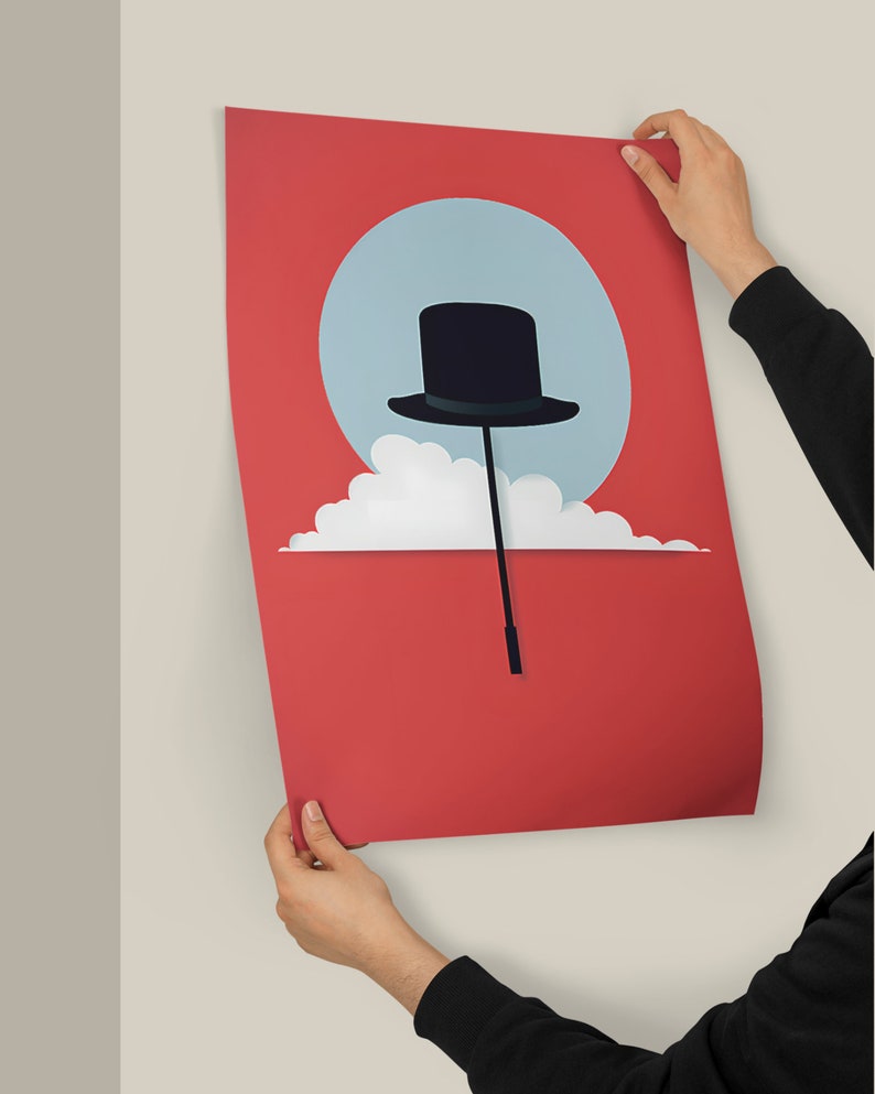 Rene Magritte Inspired Vector Poster, Printable Digital Painting ...