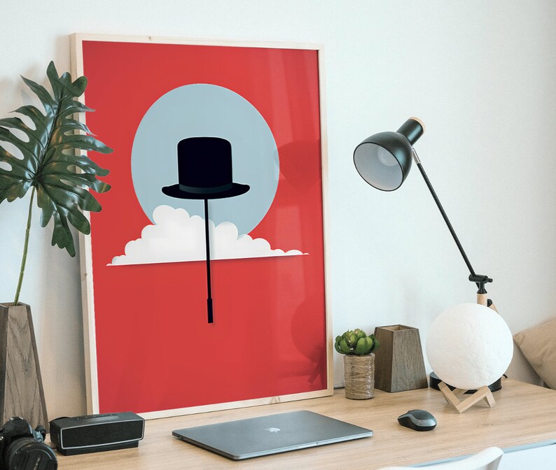 Rene Magritte Inspired Vector Poster, Printable Digital Painting ...