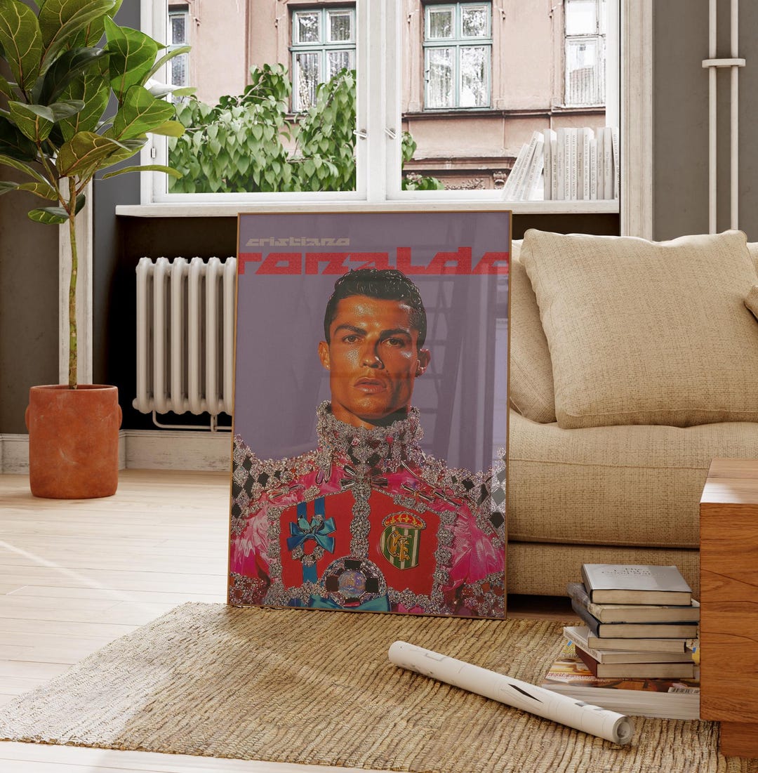 Cristiano Ronaldo Vintage Royal Poster , 70s Inspired Football Wall Art ...