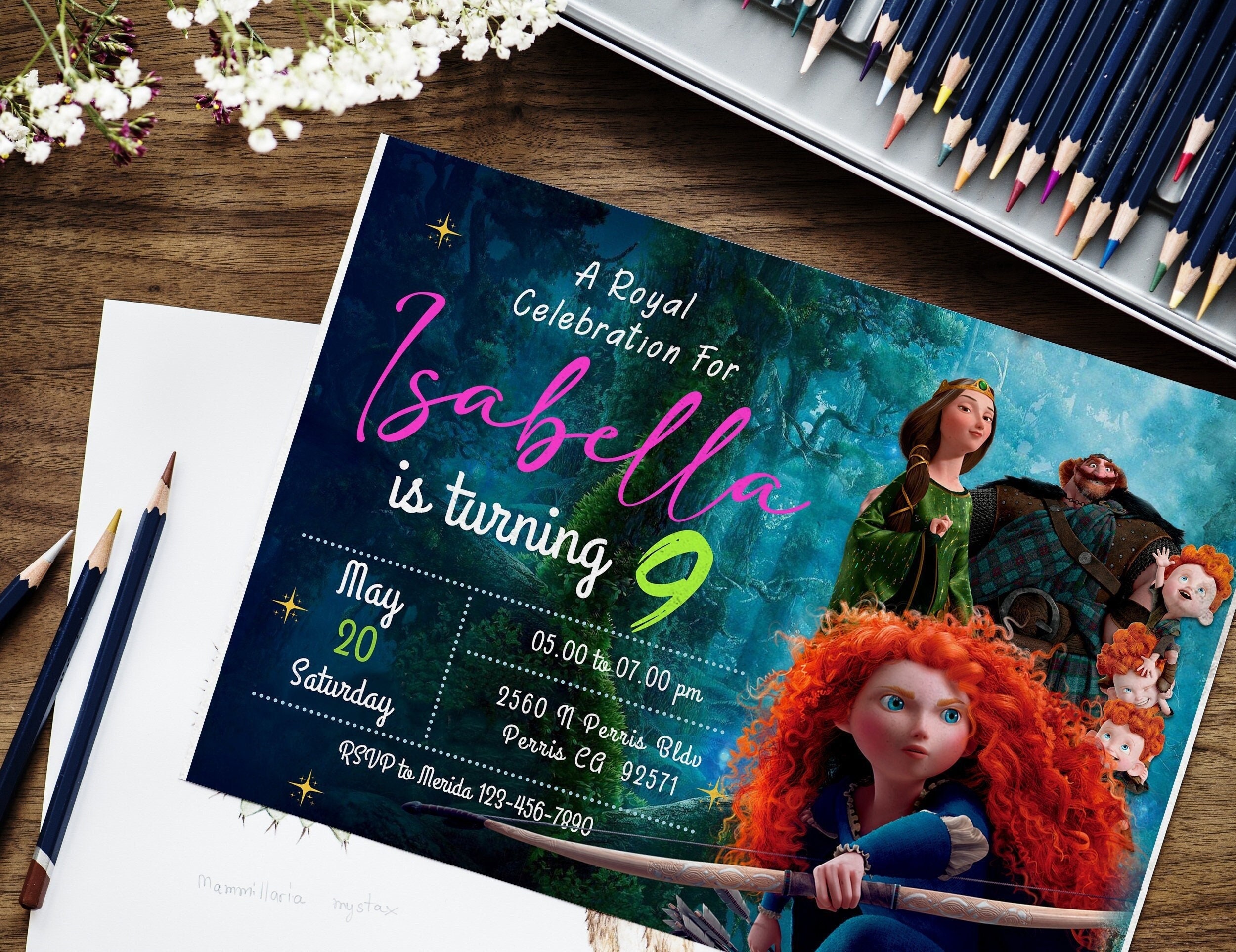 Editable Merida Birthday Invitation Template Printable - Etsy