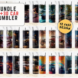 3D Bundle Car Tumbler Wrap Design, Patriotic American Muscle Classic ...