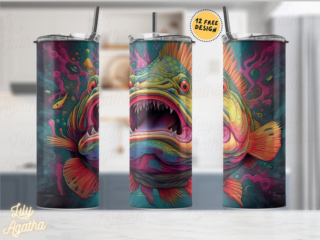 3D Neon Bass Fish Sublimation PNG Digital Download - Etsy