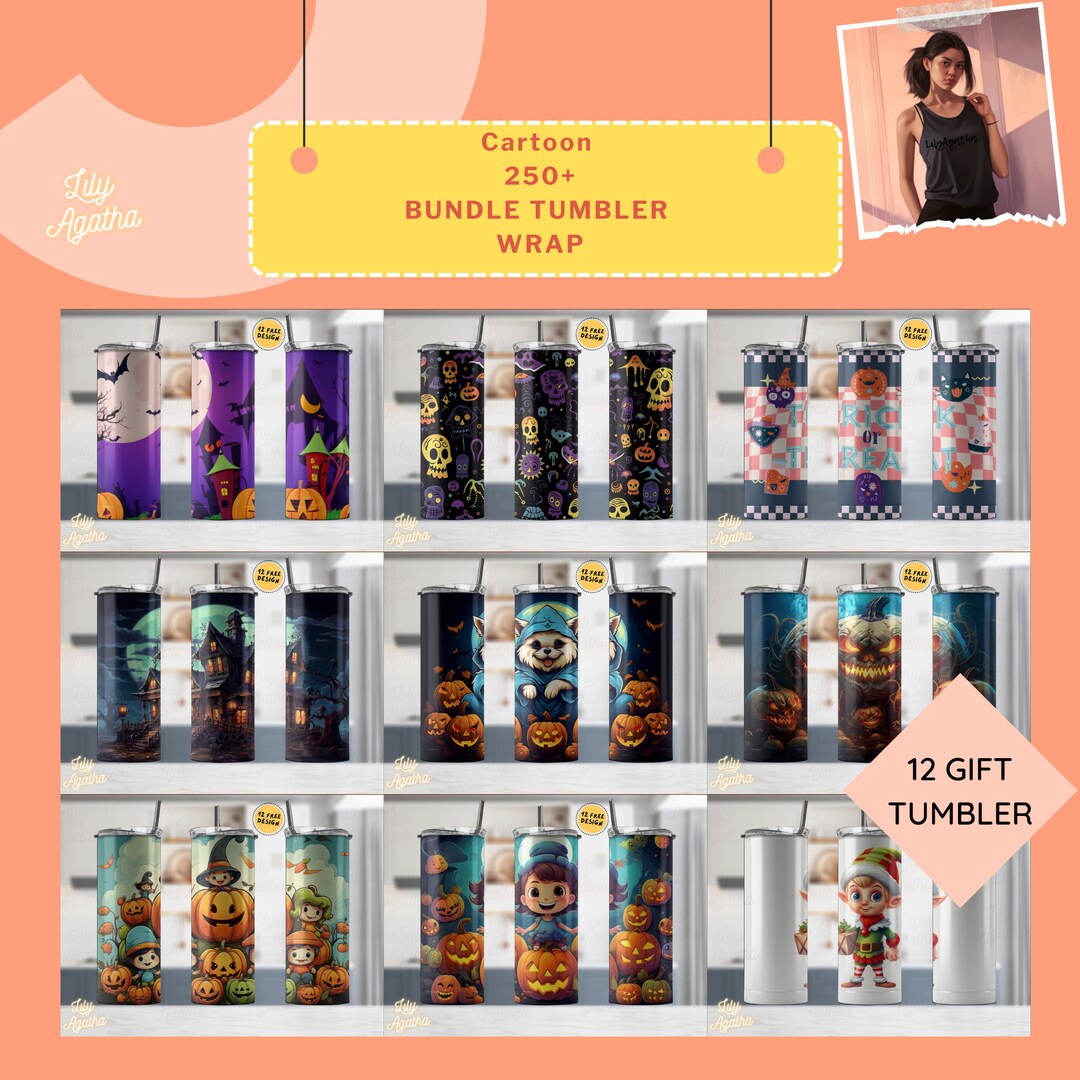 20oz Cartoon Tumbler Bundle, All Cartoon Character Sublimation, Kids ...
