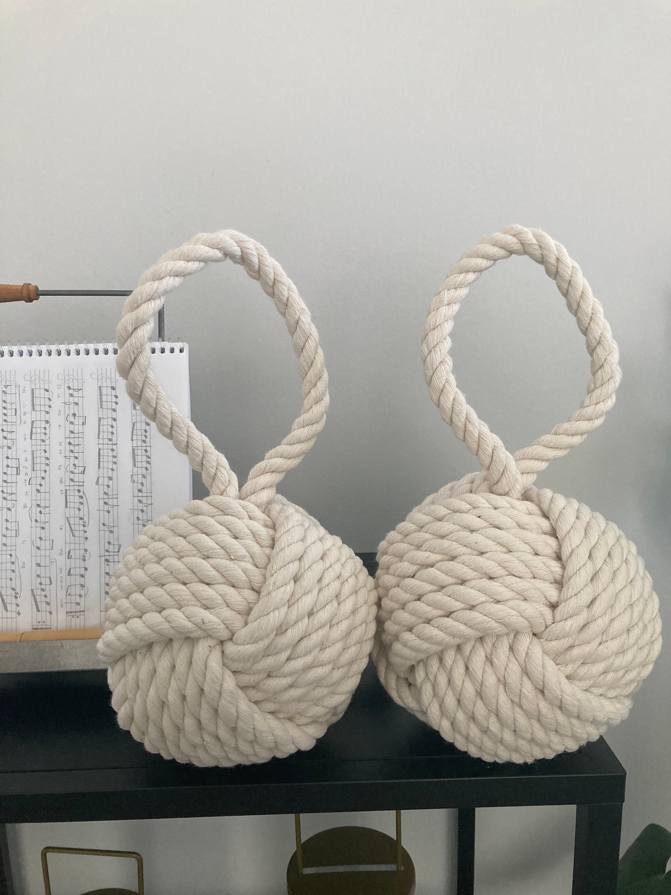 Knotted Rope Doorstop Monkey Knot Doorstop Handmade Jute Rope Door Stop ...