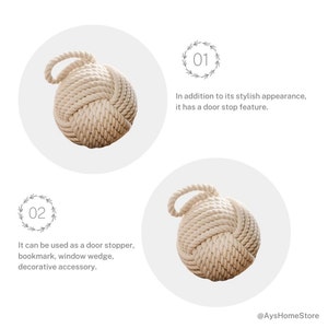 Knotted Rope Doorstop | Monkey Knot Doorstop | Handmade Jute Rope ...