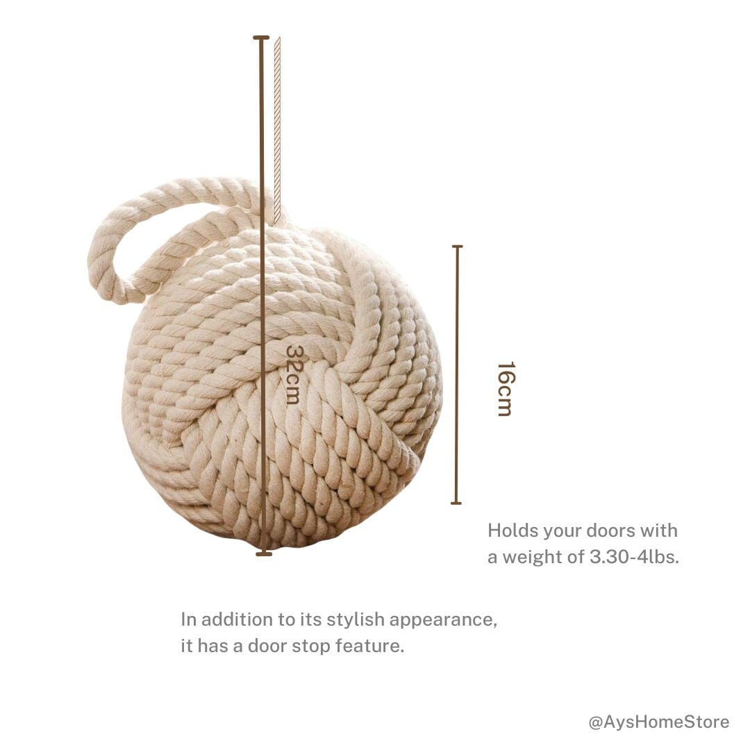 Knotted Rope Doorstop | Monkey Knot Doorstop | Handmade Jute Rope ...