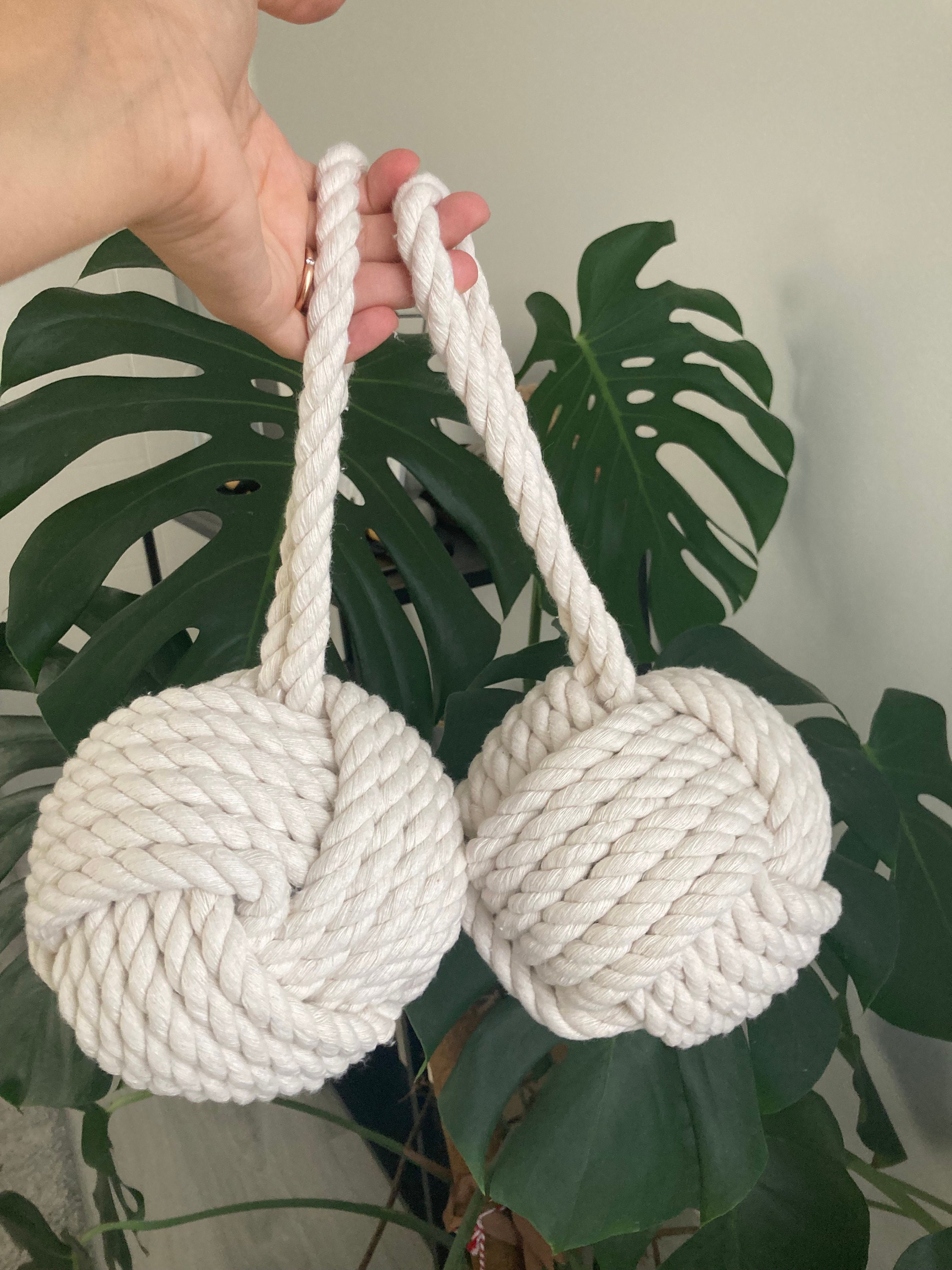 Knotted Rope Doorstop | Monkey Knot Doorstop | Handmade Jute Rope ...