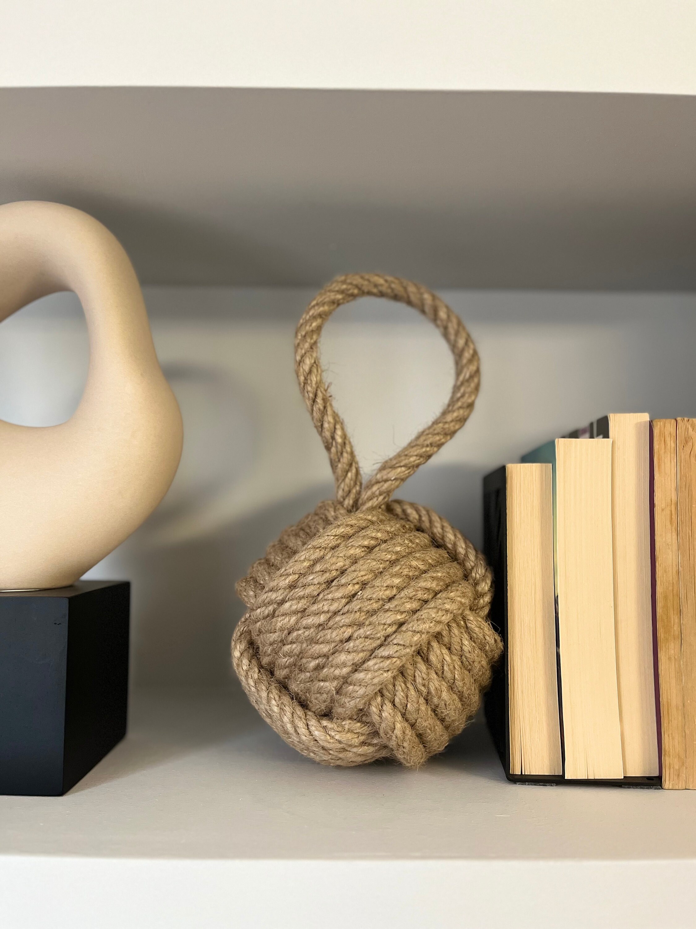 Knotted Rope Doorstop | Monkey Knot Doorstop | Handmade Jute Rope ...