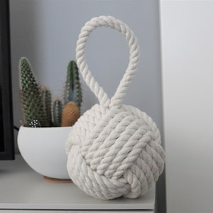 Knotted Rope Doorstop | Monkey Knot Doorstop | Handmade Jute Rope ...